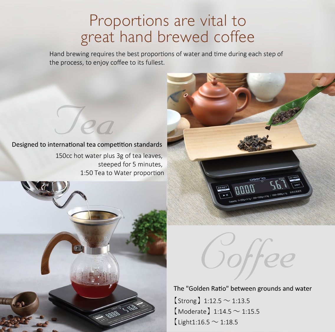 KCP-608 Tea & Coffee Scale | Removable Tray for Easy Cleaning | oserio